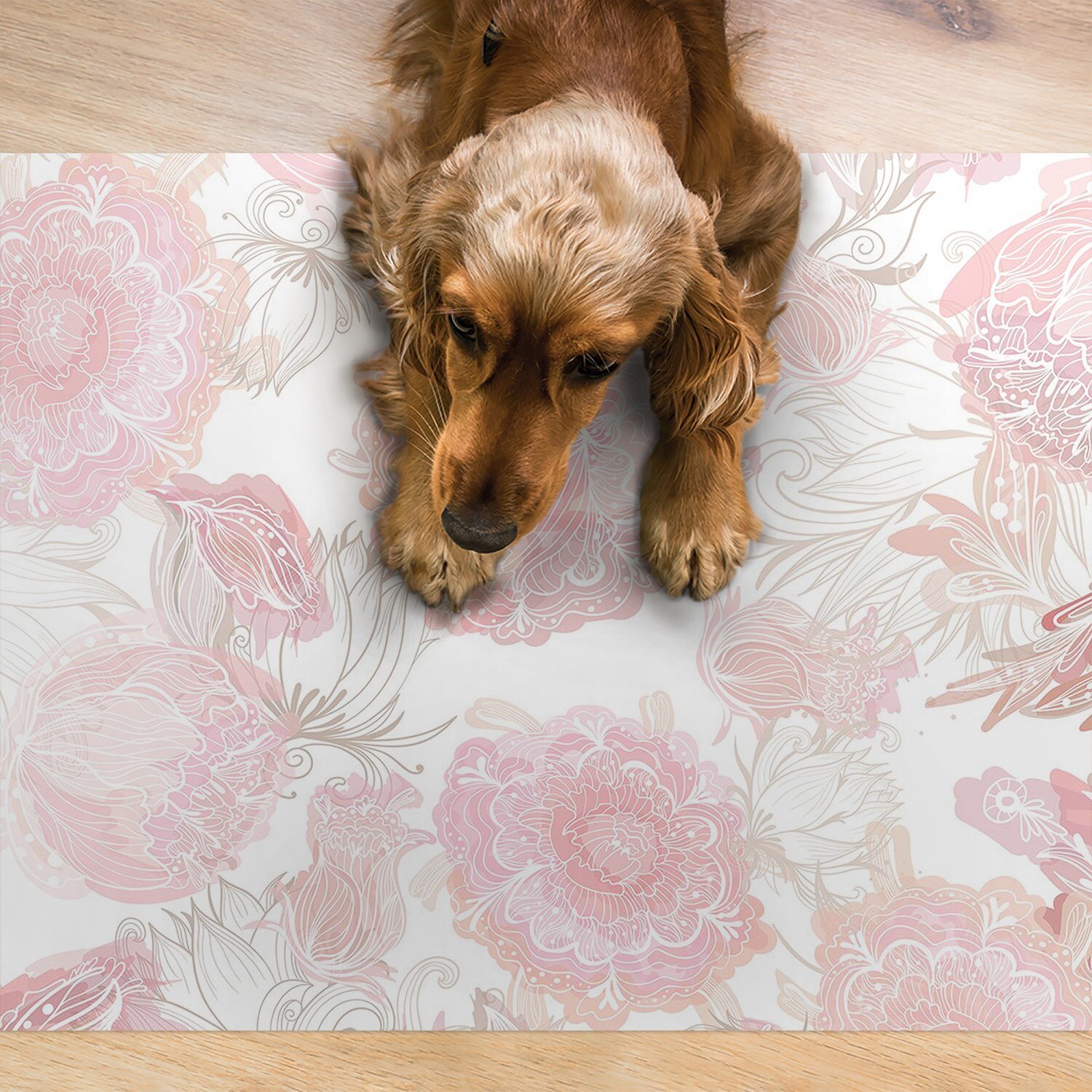 Covor PVC, Tulup, Vinil, Modele De Flori, Roz, 45x35 cm ...