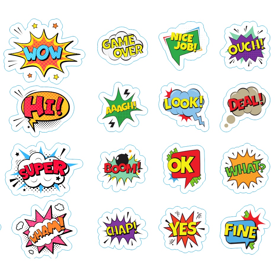 Set Stickere simpatice adezive 65 bucati Waterproof Pvc, Emoticoane ...