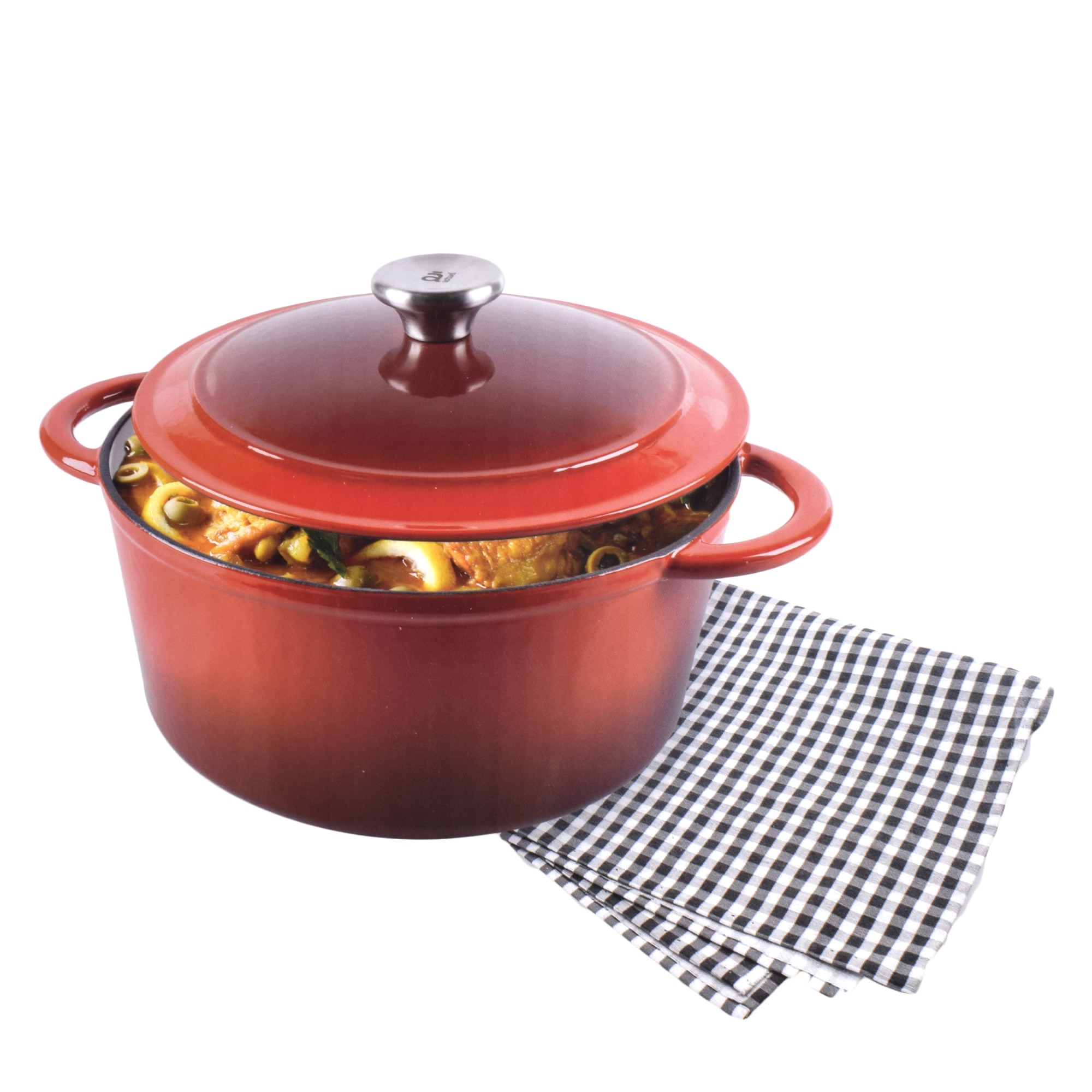 Oala din fonta emailata cu capac Actuel, 9L, 32 cm, Rosu, 19591 - eMAG.ro