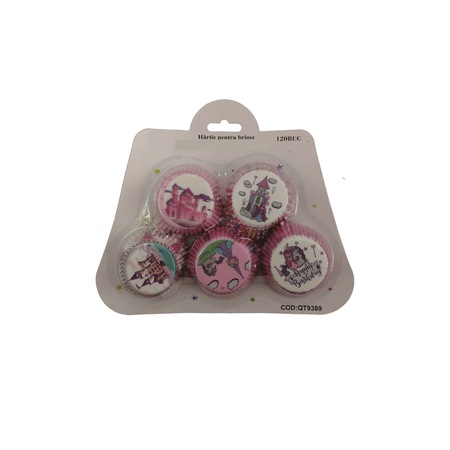 Set 120 cupe de copt pentru briose, motiv Castel Printese - eMAG.ro