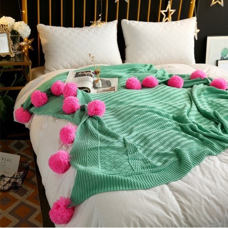 Patura cu ciucuri pentru pat sau canapea, din bumbac, 100 x 150 cm ...