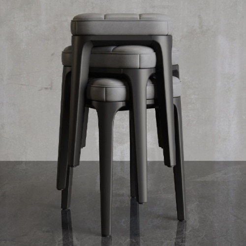 Scaun bucatarie tip taburet, living, terasa tapitat gri, 45x30x30, LEXI ...