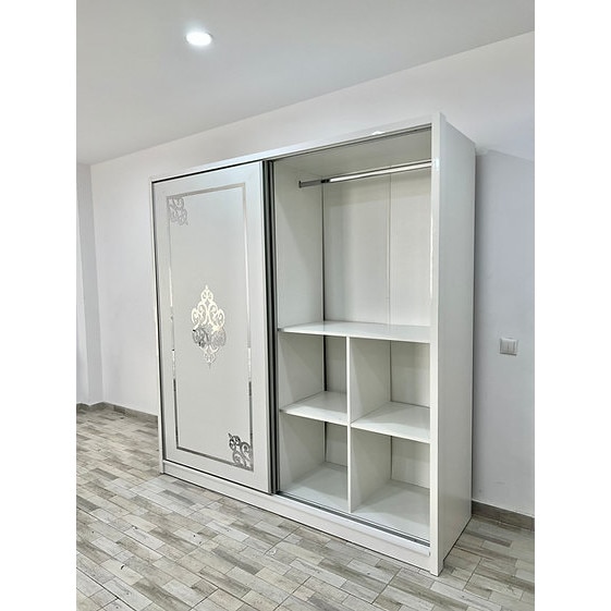 Dressing cu usi glisante, COD101, Alb, 200x206x61cm - eMAG.ro