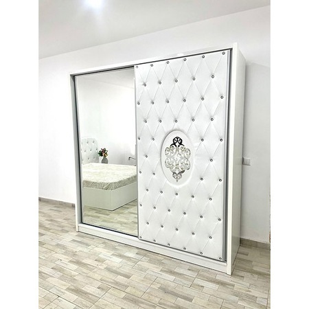 Dressing cu usi glisante, COD102, Alb, 200x206x61cm - eMAG.ro
