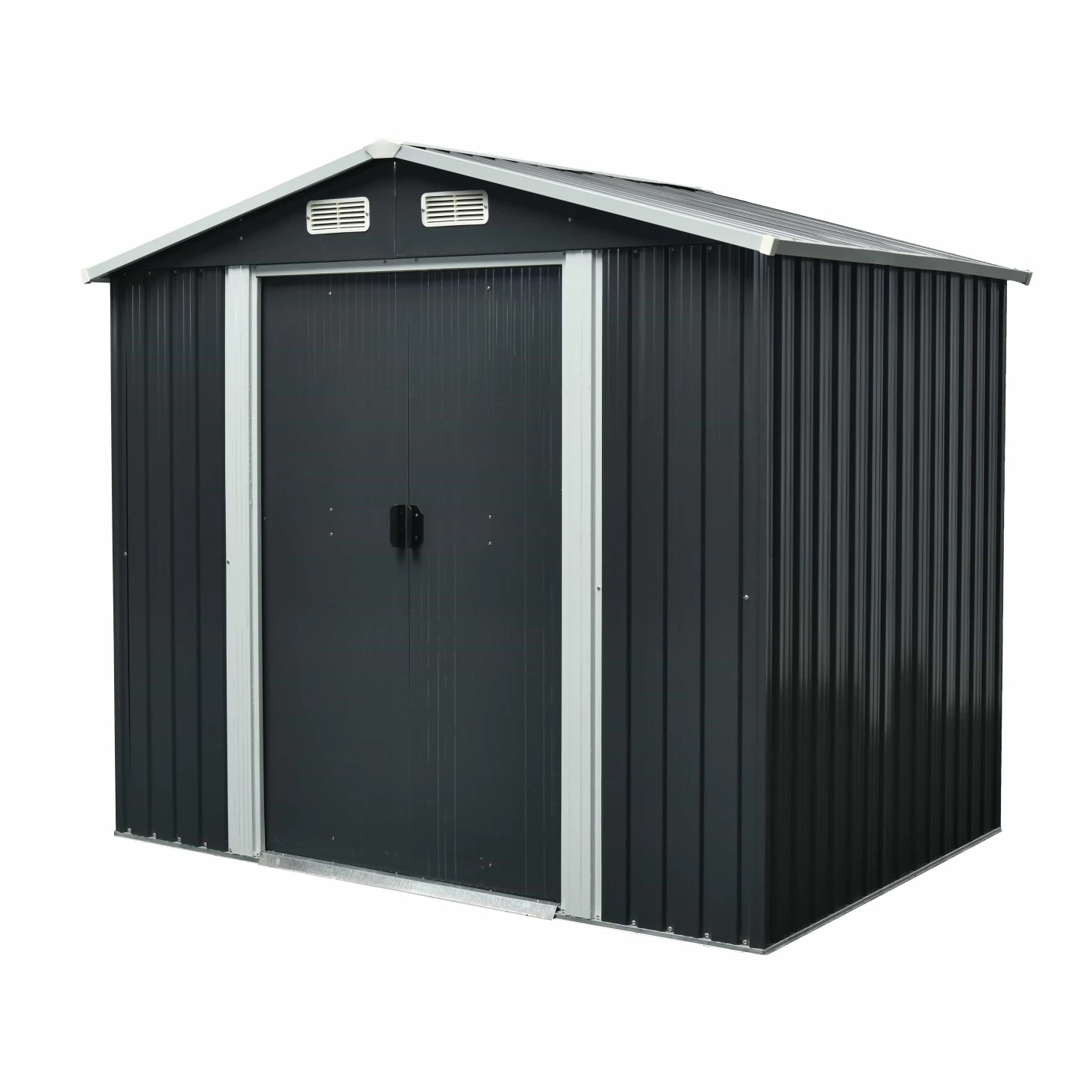 Casuta de gradina, Virtuoso, model EASYBOX Medium, culoare gri antracit ...