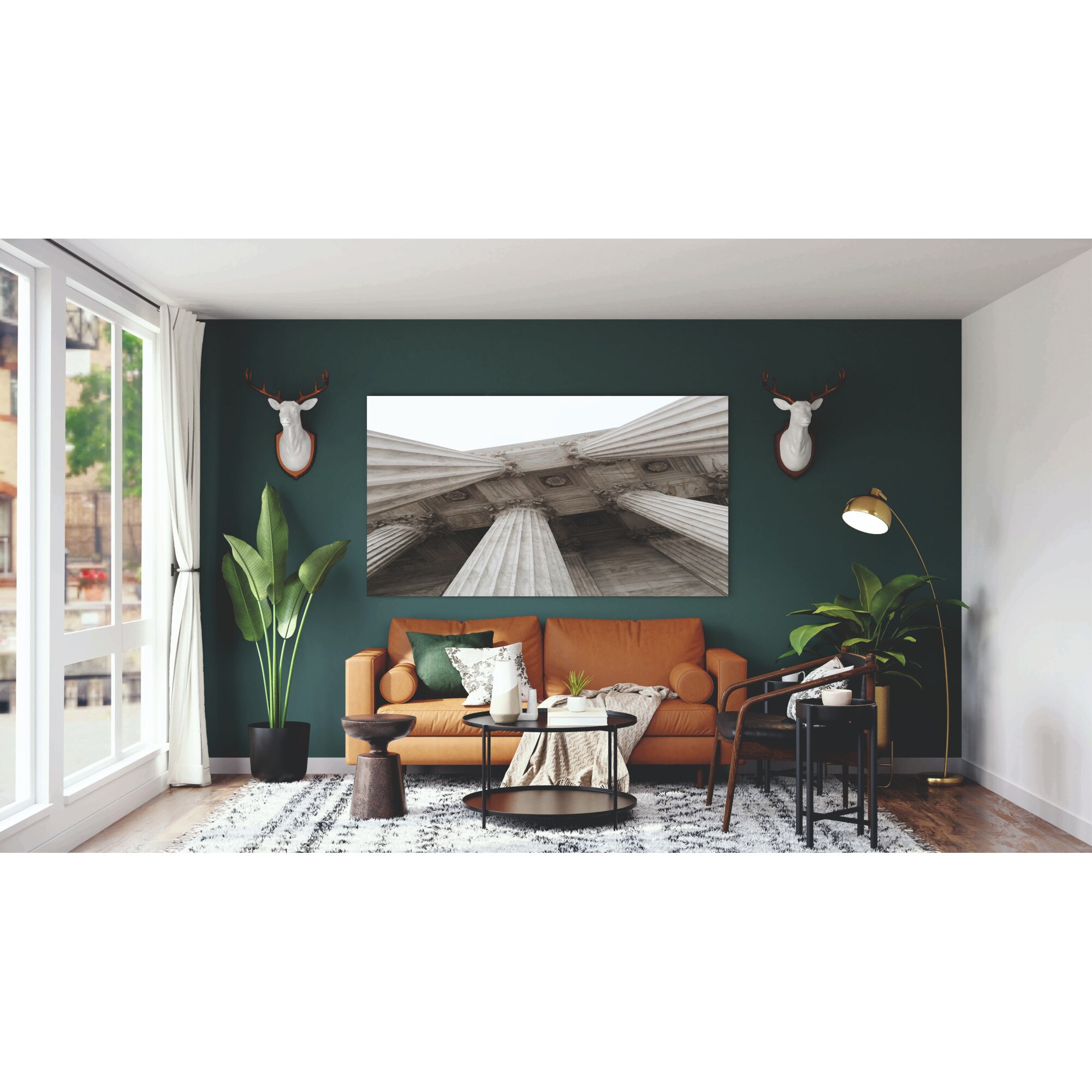 Картина на платно, архитектурни колони в коринтски стил, 60 x 60 см ...