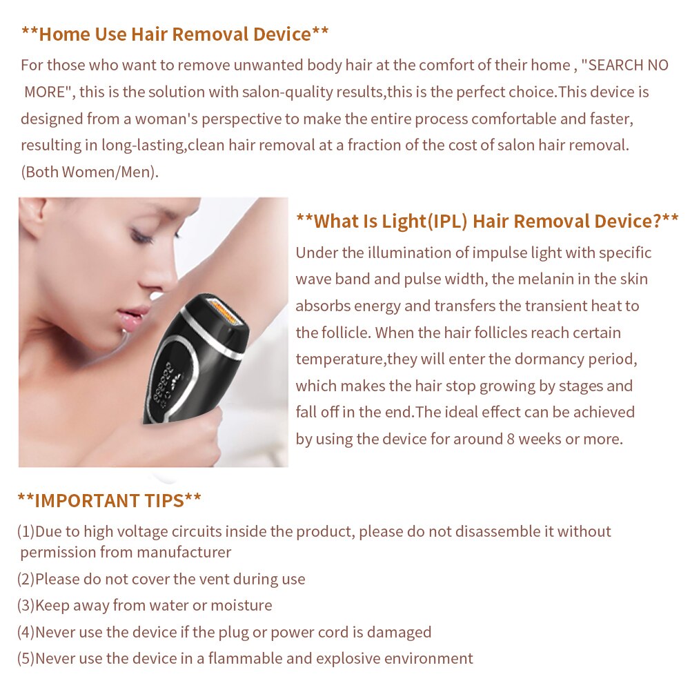 Epilator IPL, clasa Premium, 999.999 pulsatii, epilare definitiva fara ...