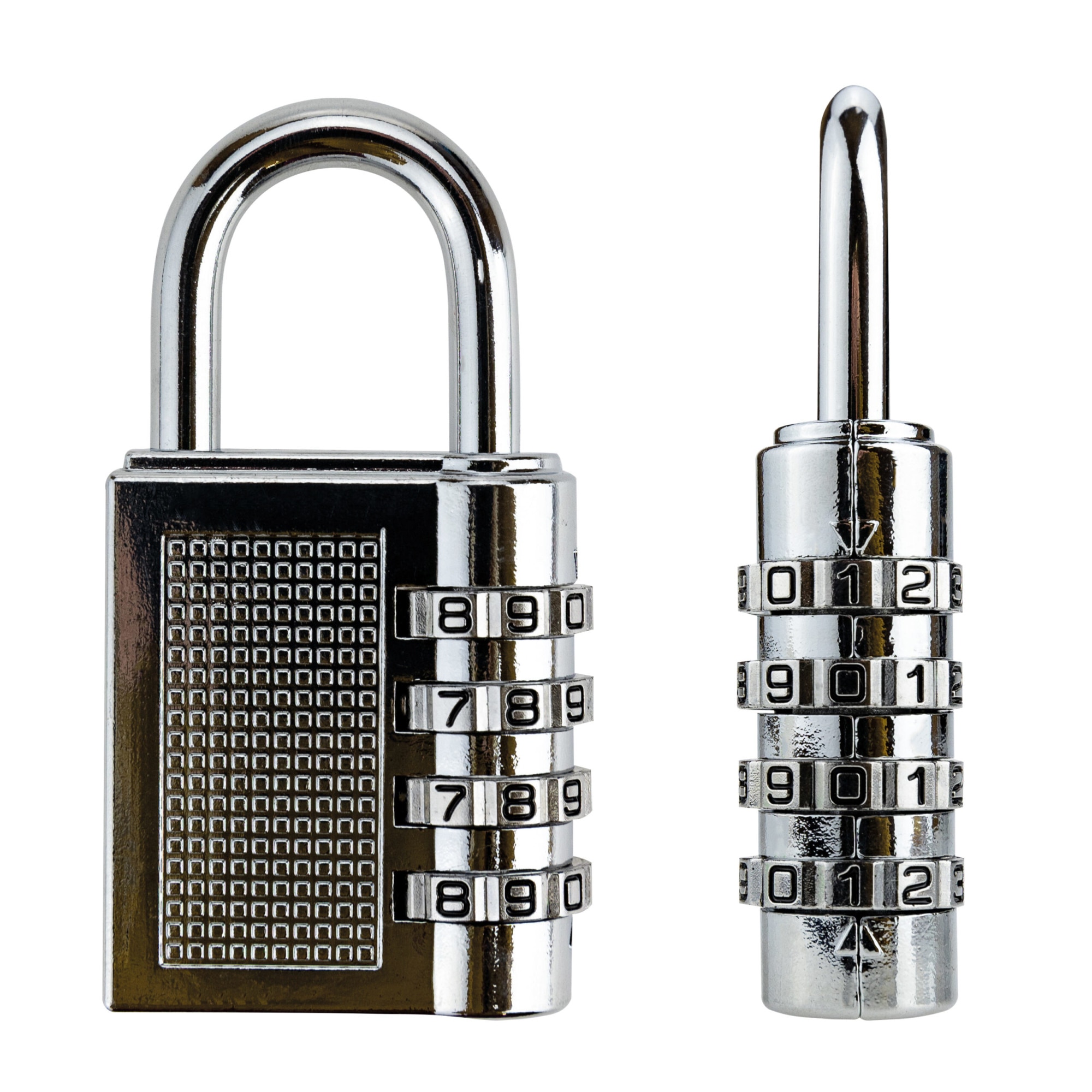 Lacat cu cifru, cod unic din 4 cifre, 7.9 cm, Argintiu, ER40893 - eMAG.ro