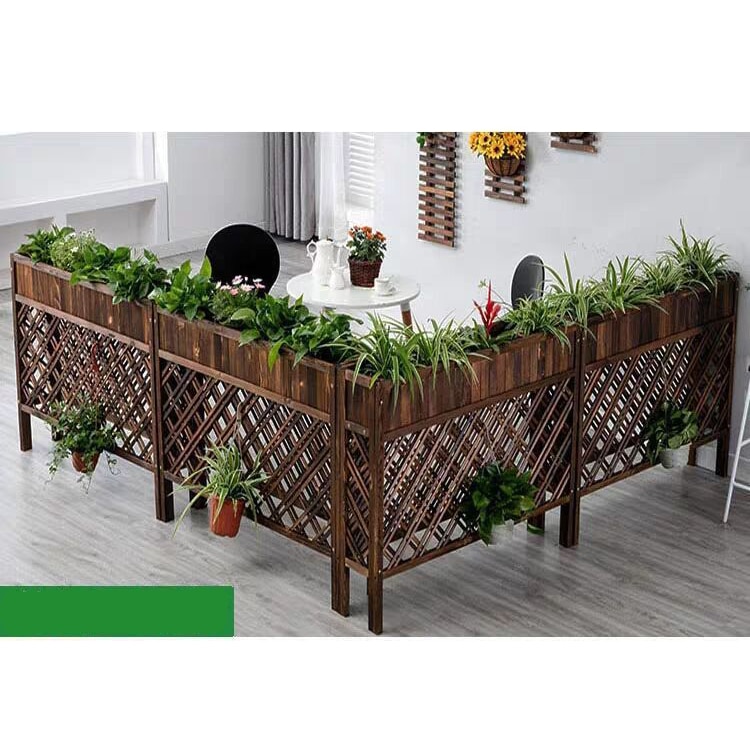 Jardiniera cu spalier de gradina si terasa, din lemn, maro, 120x90x25 ...