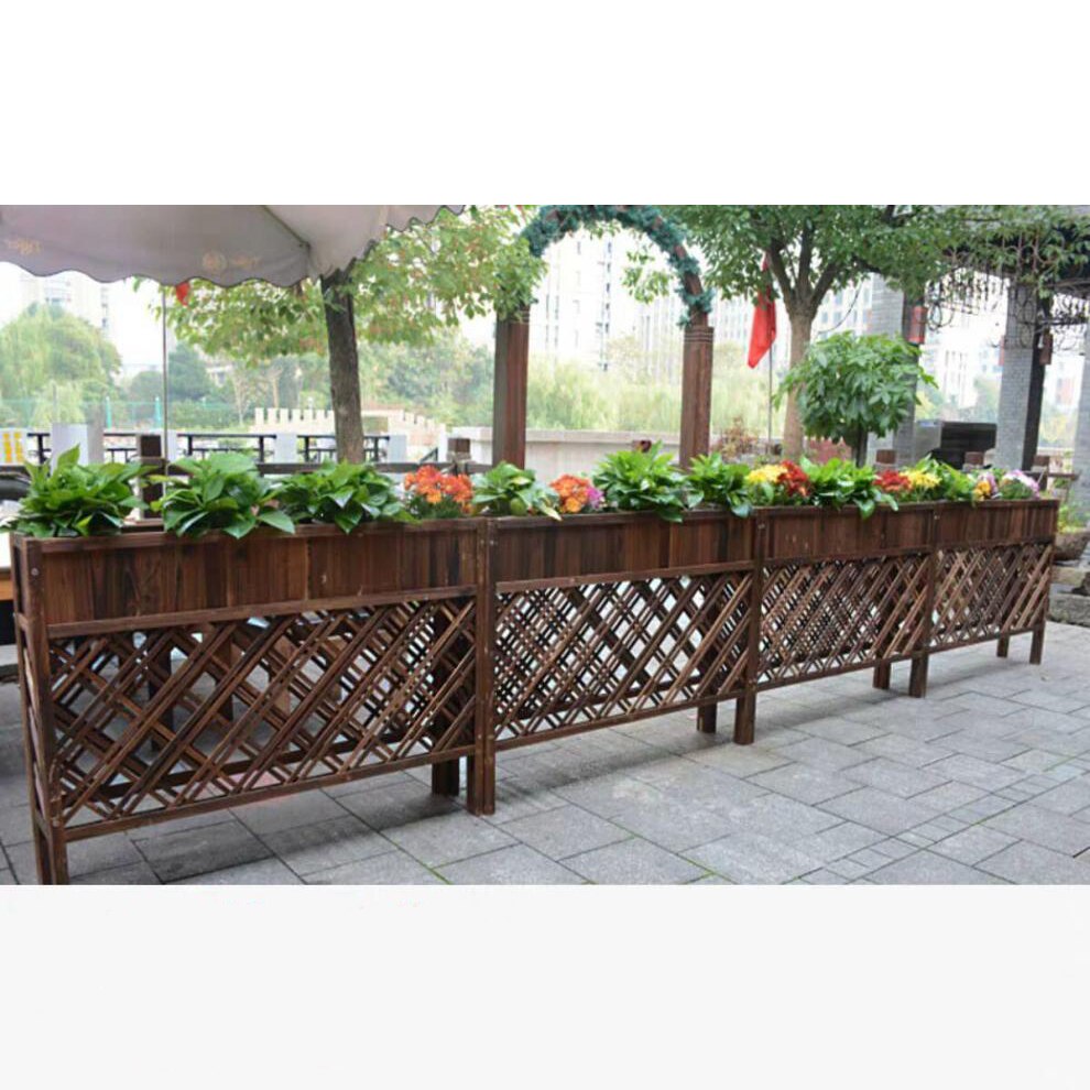 Jardiniera cu spalier de gradina si terasa, din lemn, maro, 120x90x25 ...