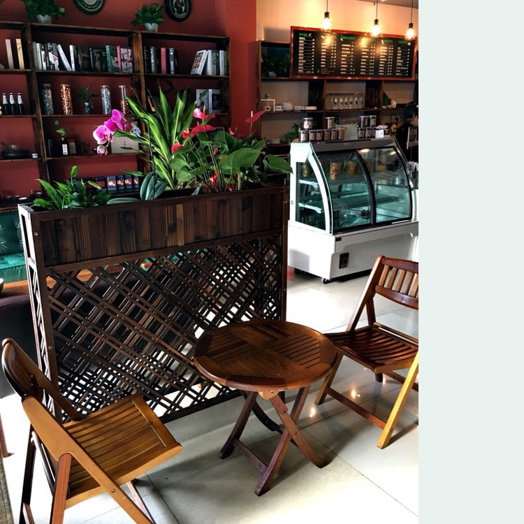 Jardiniera cu spalier de gradina si terasa, din lemn, maro, 120x90x25 ...