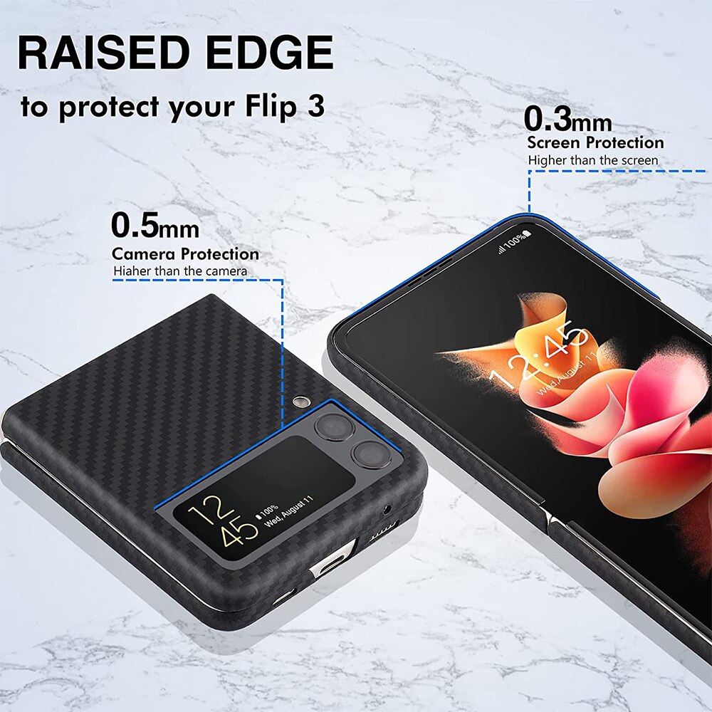 Carbon Aramid Fiber Look Cover, Kompatibilis a Samsung Galaxy Z Flip 3 ...