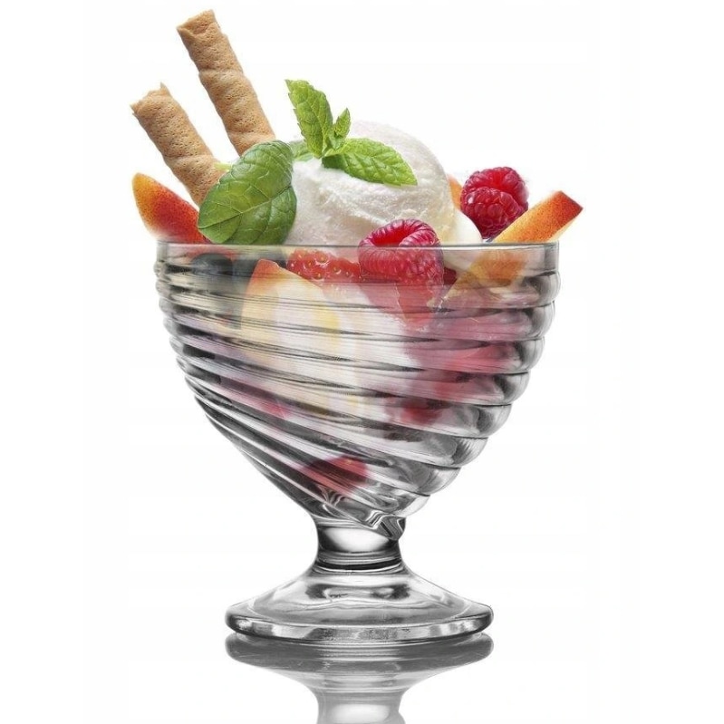 Cupe pentru inghetata, Tadar, Sticla, 300ml 6buc, Transparent - eMAG.ro