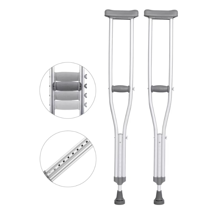 Set 2 carje din aluminiu cu sprijin subaxilar, marimea M - eMAG.ro