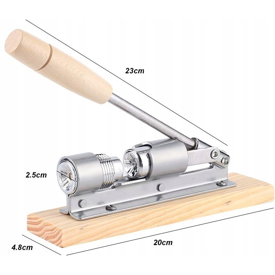 Spargator de nuci, Otel/Lemn, 20 x 23 x 4.8 cm, Argintiu/Bej - eMAG.ro