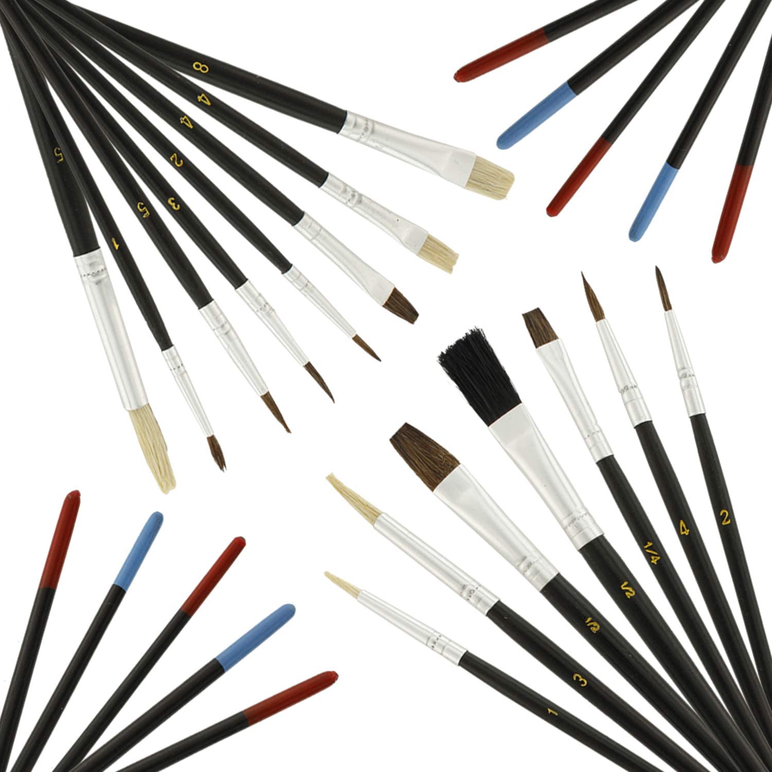 Set 15 pensule, Artmaker, Par sintetic, Lemn/Metal, Negru - eMAG.ro