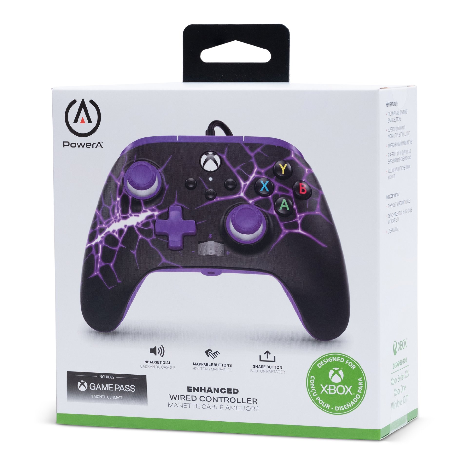 PowerA Enhanced Wired Xbox Series X|S, Xbox One, PC Purple Magma ...