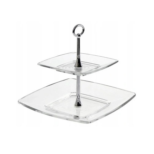 Fructiera etajata, Jaslo, Sticla, 23 cm, Transparent - eMAG.ro