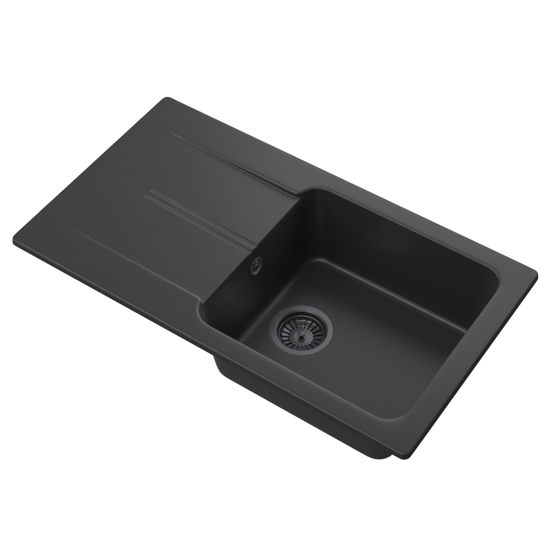 Set chiuveta bucatarie, Granitan, Granit, 780 x 440mm, Negru - eMAG.ro