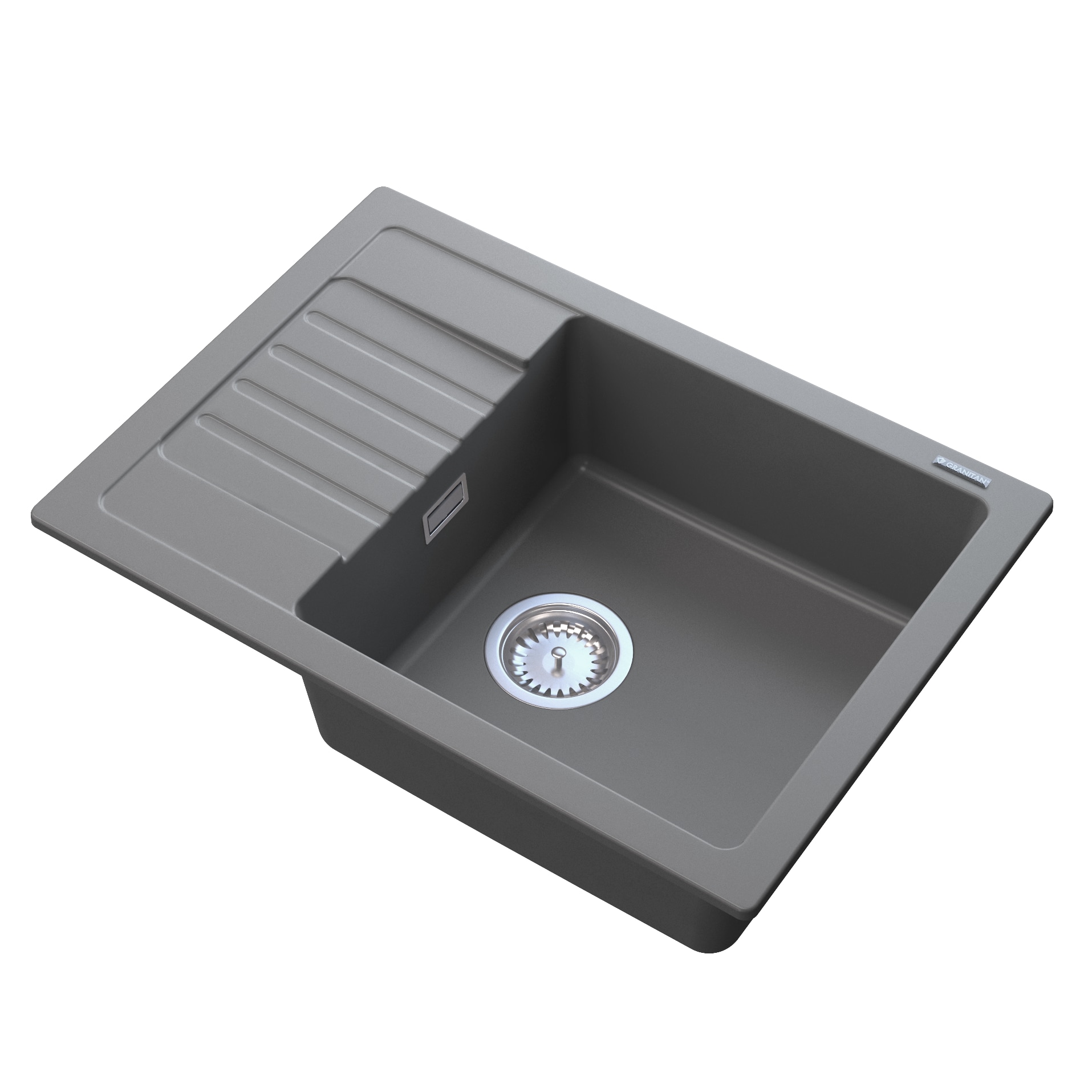 Set chiuveta bucatarie, Granitan, Granit, 620 x 440mm, Gri - eMAG.ro