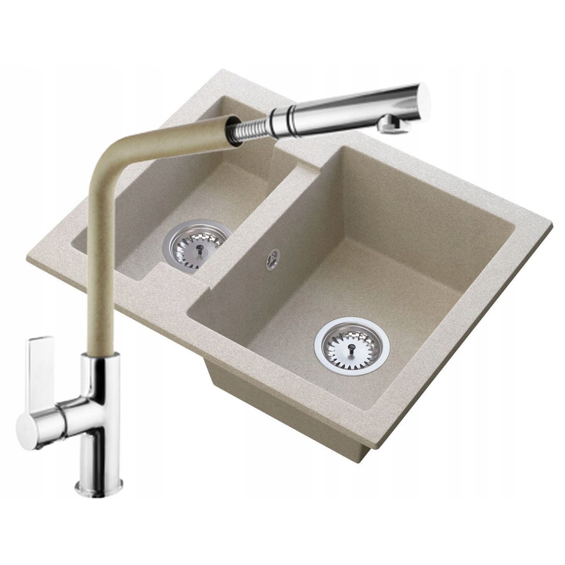 Set chiuveta bucatarie, Granitan, Granit, 575 x 470mm, Negru - eMAG.ro