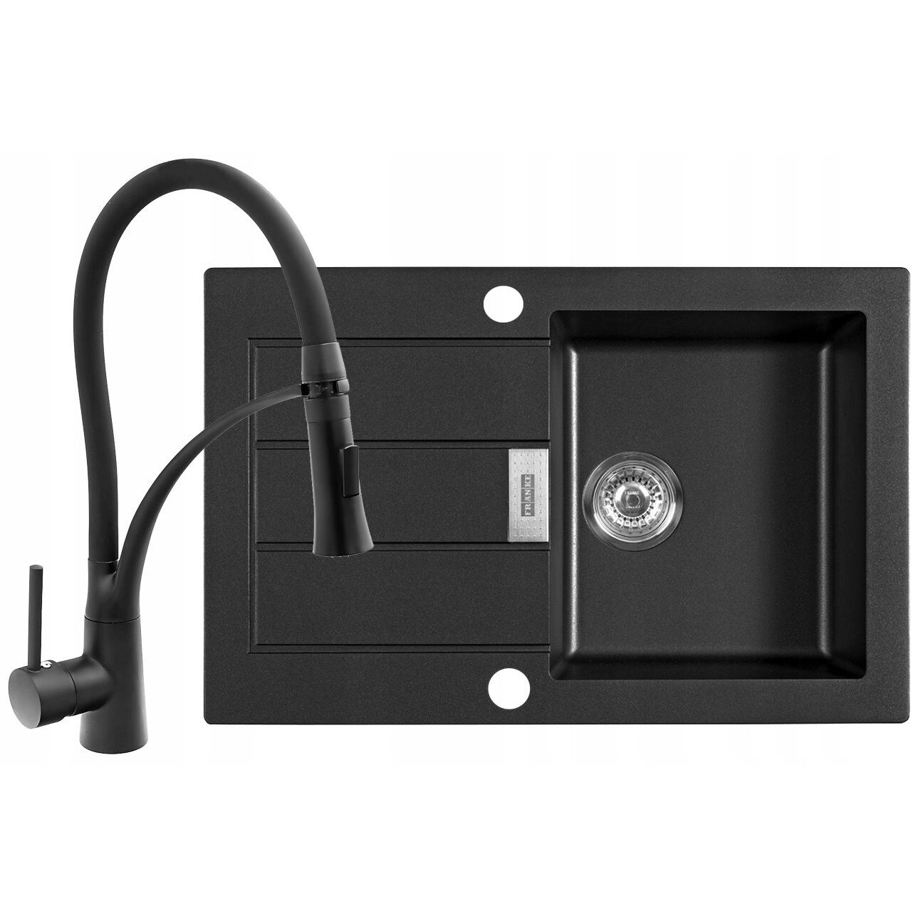 Set chiuveta bucatarie, GRANITAN, Granit, 780 x 540, Negru - eMAG.ro