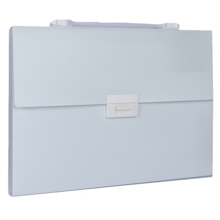 Servieta documente, Plastic, A4, 33 x 24.5 x 3 cm, Albastru/Alb - eMAG.ro