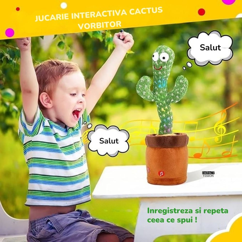 Jucarie Interactiva Cactus Vorbitor si Dansator Impact Vision®, Imita ...