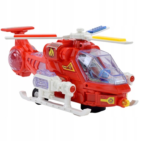 Jucarie interactiva, elicopter de pompieri, din plastic, multicolora ...