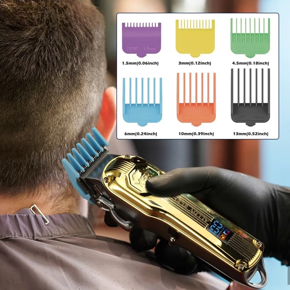 Set masina de tuns profesional VGRshop, perie fade si pieptan, afisaj ...