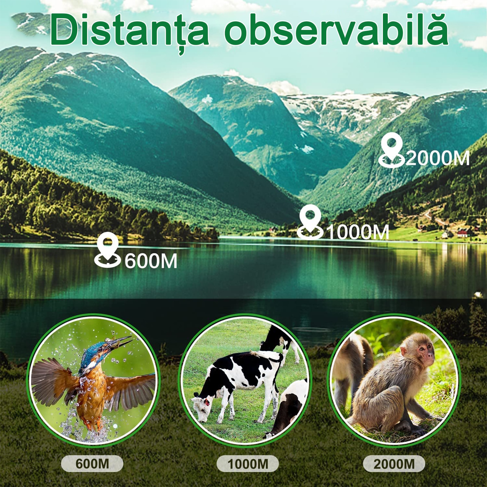 Luneta cu zoom monocular, NUODWELL,16x52, prisma BAK4 de inalta ...