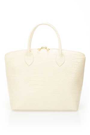 Massimo Castelli, Geanta de piele cu bareta de umar si model piele de reptila, Crem - eMAG.ro