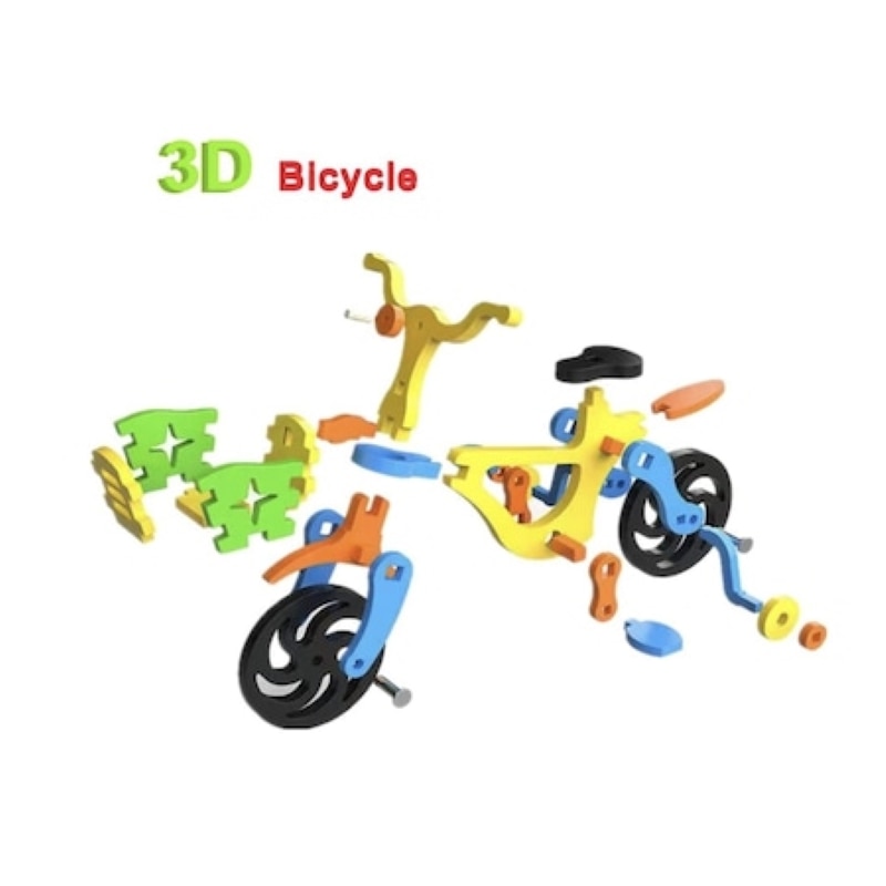 Puzzle 3D din lemn, pentru copii 6+, Bicicleta 32 piese - eMAG.ro