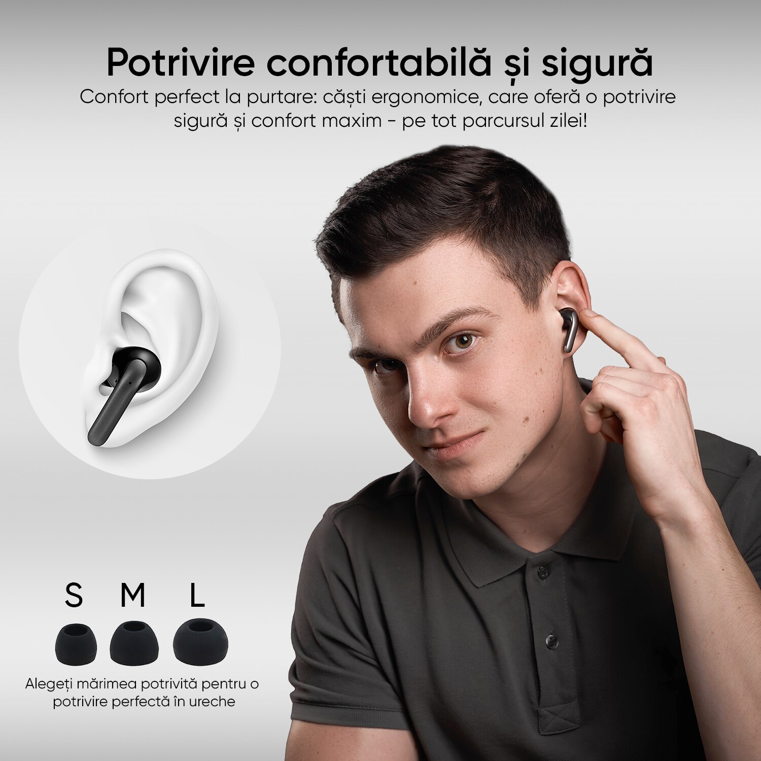 Casti wireless bluetooth ROTTER® cu anularea zgomotului imbunatatita ...