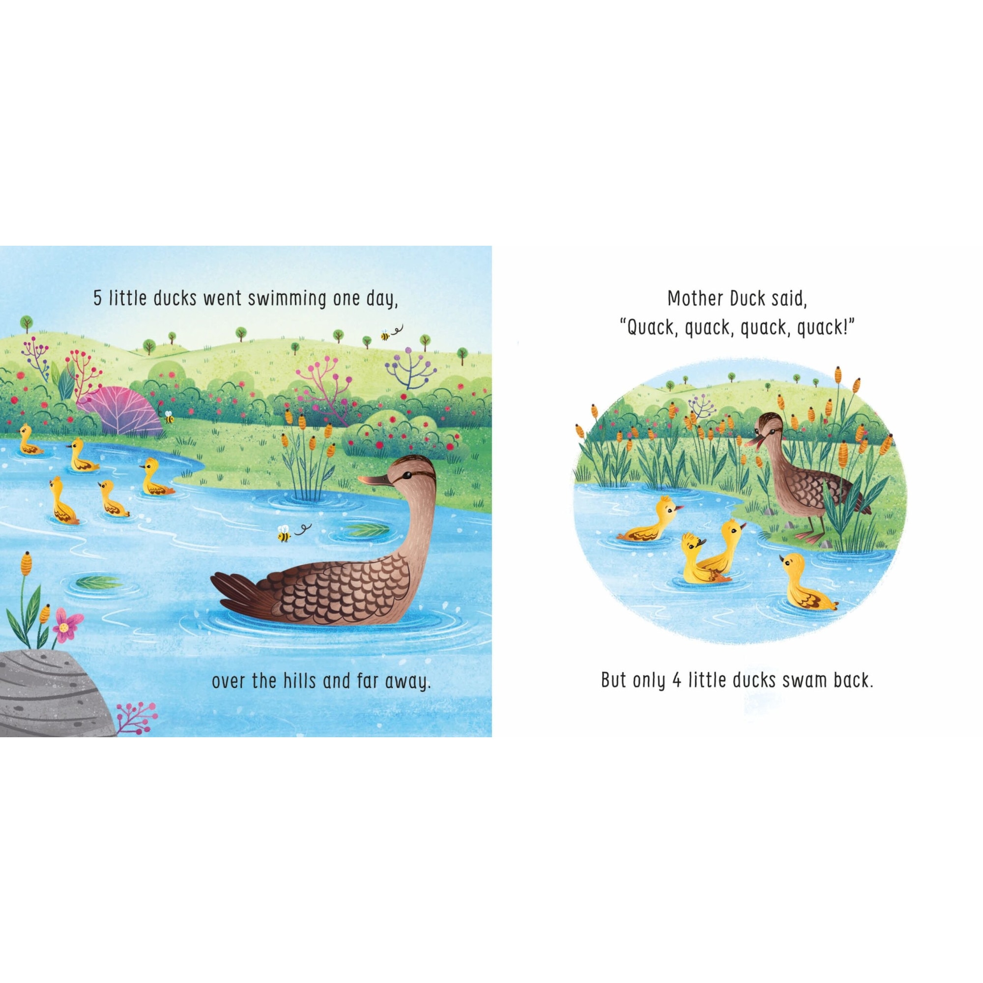 Carte pentru copii, Usborne, Five little ducks went swimming one day, 2 ...