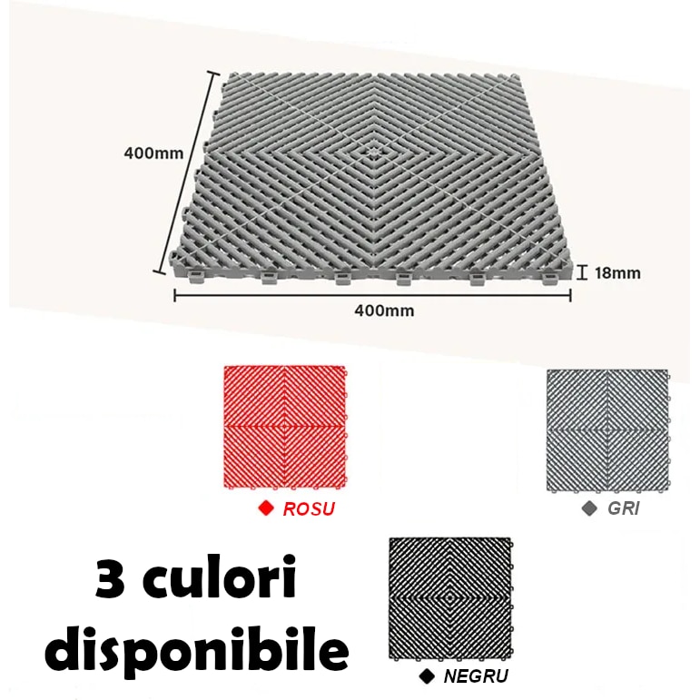 Set 6 placi pvc modulare pentru podea garaj, balcon, terasa, rezistente ...