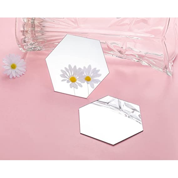 Set de oglinzi hexagonale, 12 piese, adezive, 17.5x15.x9 cm, Alb - eMAG.ro