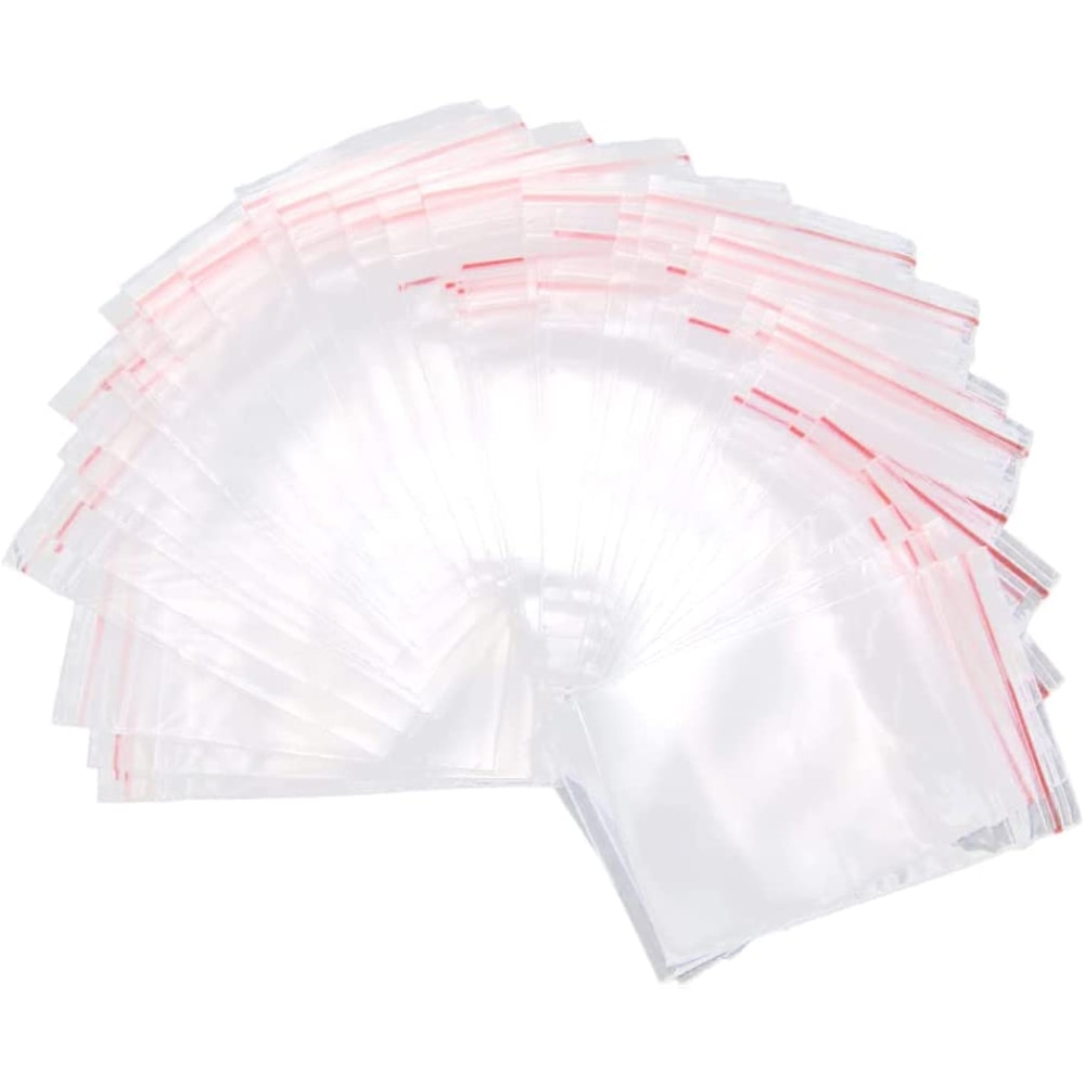 Set 100 pungi alimentare, Plastic, Reutilizabile, Transparent 6 cm x 9 ...