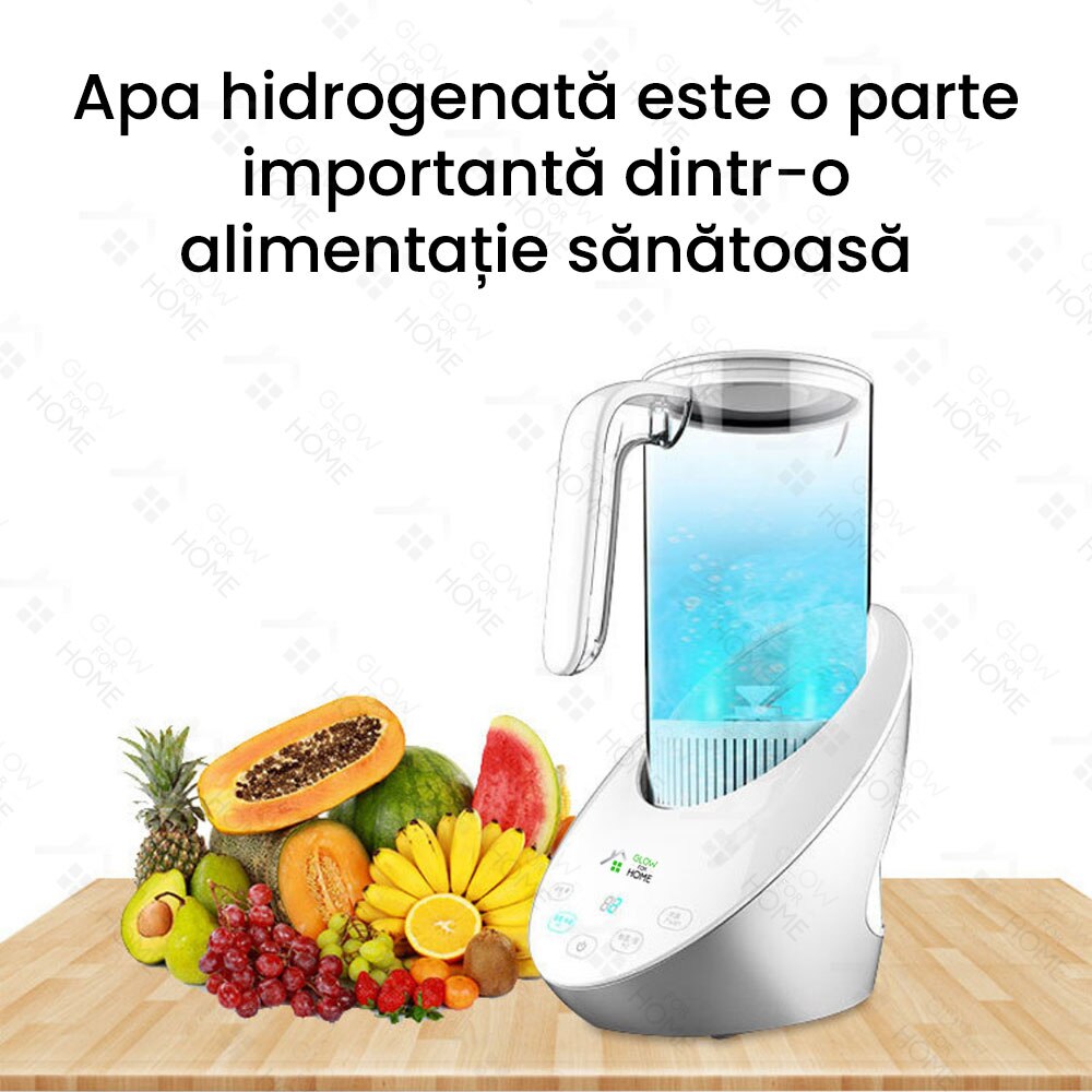 Filtru carafa 1.5 L pentru hidrogenat si purificat apa, GlowforHome ...