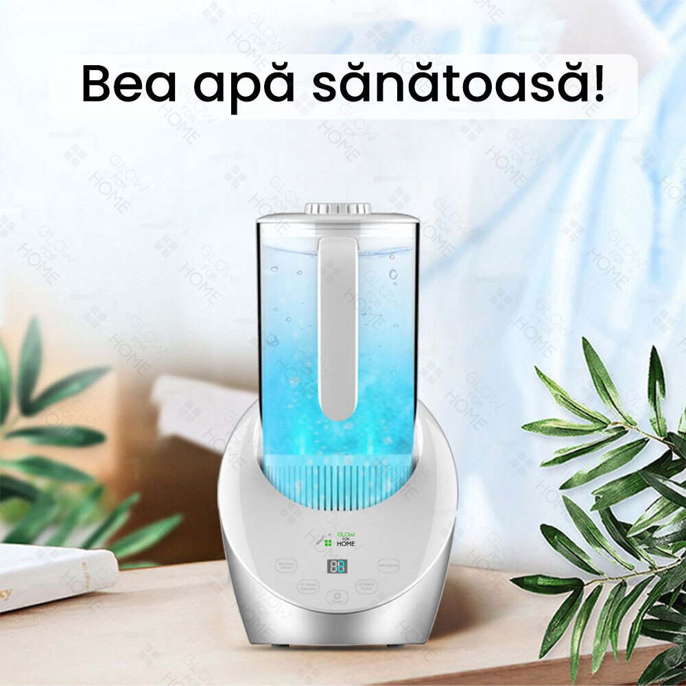 Filtru carafa 1.5 L pentru hidrogenat si purificat apa, GlowforHome ...
