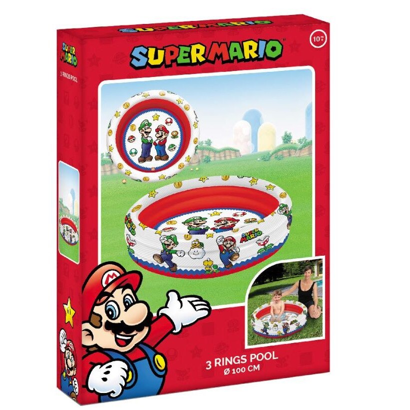 Piscina gonflabila rotunda cu 3 Super Mario 100 cm - eMAG.ro
