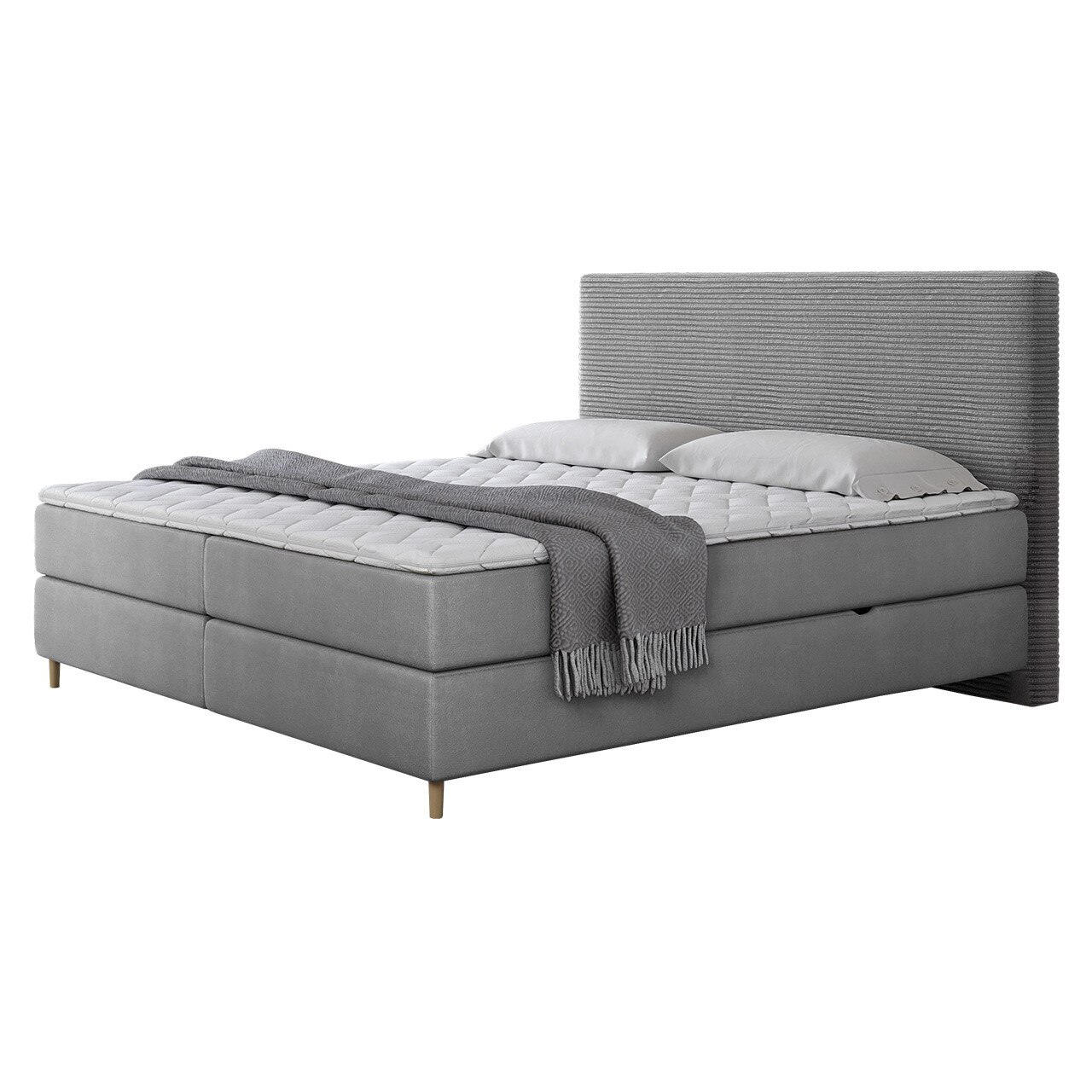 Pat boxspring Wezpi Reiat 160x200, Mirjan24, gri - eMAG.ro