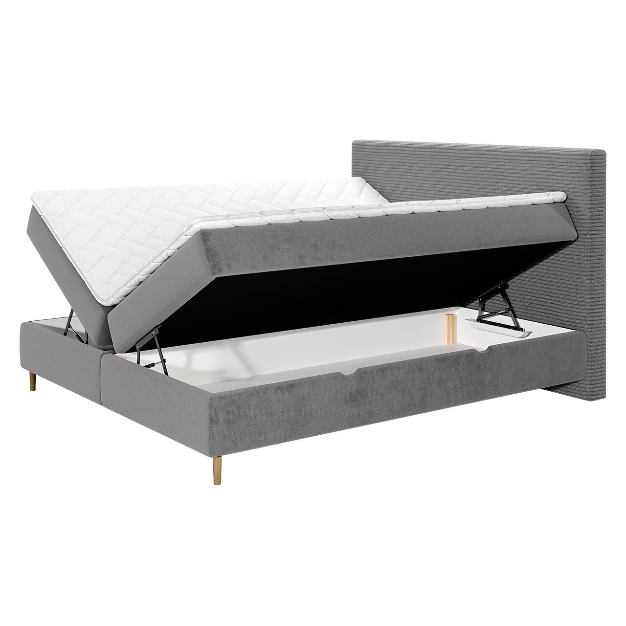 Pat boxspring Wezpi Reiat 160x200, Mirjan24, gri - eMAG.ro