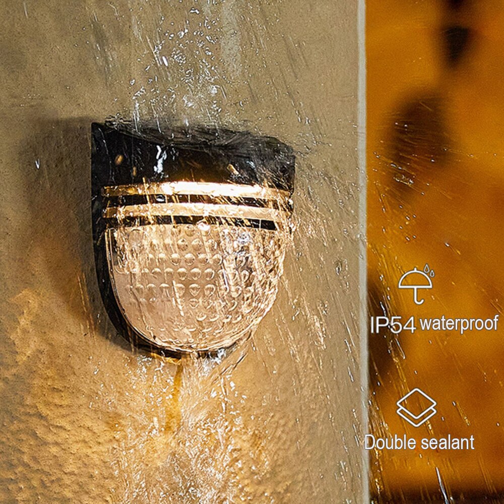 Lampa solara de perete gradina, LED, Lumina alba calda, Senzor de ...