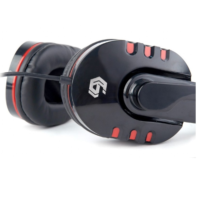 Casti Gembird cu microfon, jack 3.5 mm, Negru / Rosu - eMAG.ro