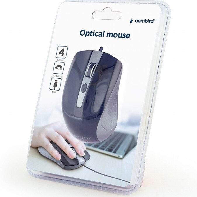 Mouse Gembird, 1200 dpi, Negru / gri, MUS-4B-01-GB - eMAG.ro