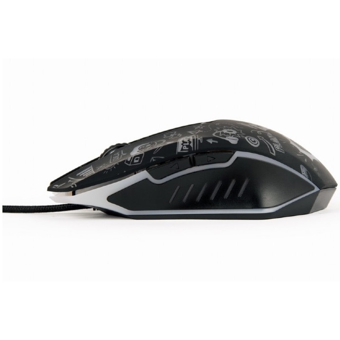 Mouse gaming, Gembird 3600 dpi, iluminare, 1.5m, Negru, MUS-6B-GRAFIX ...