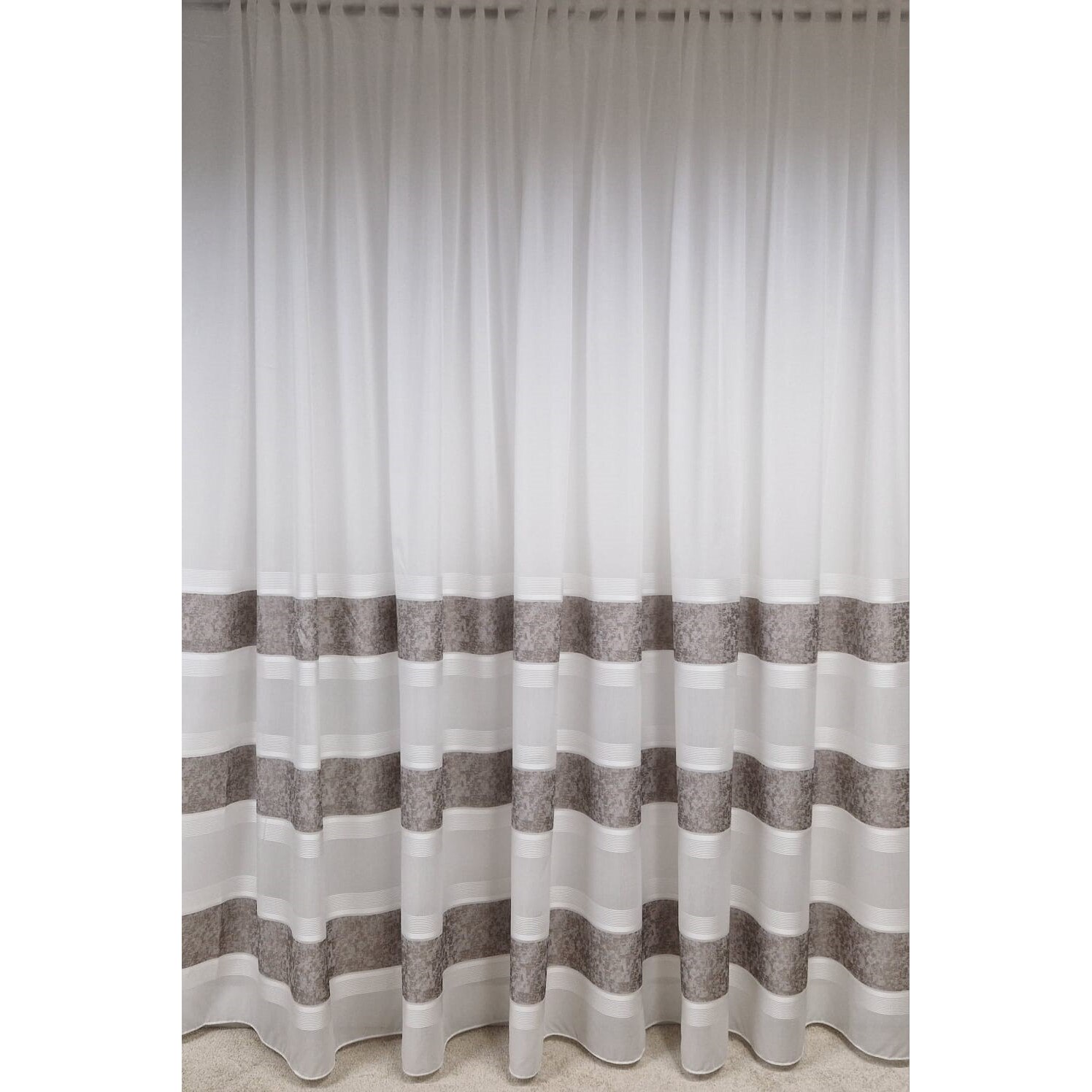 Perdea In Cristal Cu Dunga Bej 300 X 210 EMAG ro Perdea In Cristal Cu Dunga Bej 300 X 210 EMAG ro