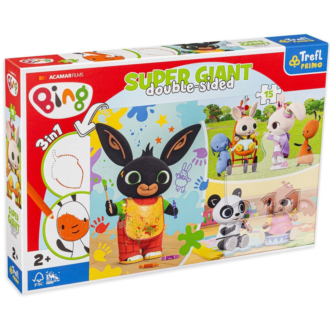 Puzzle cu doua fe?e Trefl 3 in 1 din 15 piese - Ziua norocoasa a lui ...