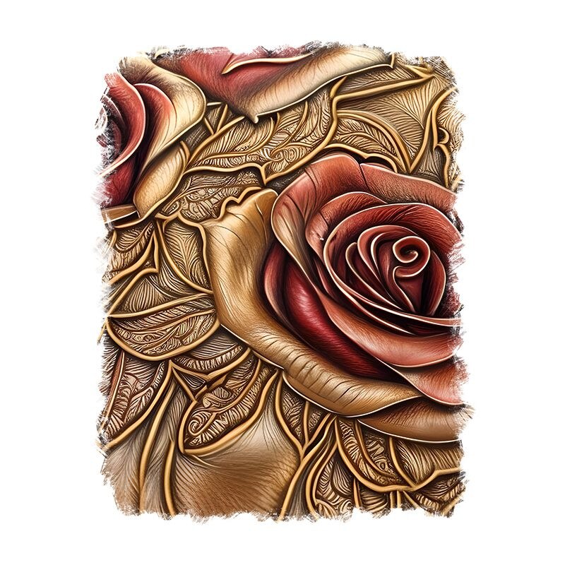 Sticker decorativ, Trandafir, Auriu, 70 cm, 9824ST - eMAG.ro
